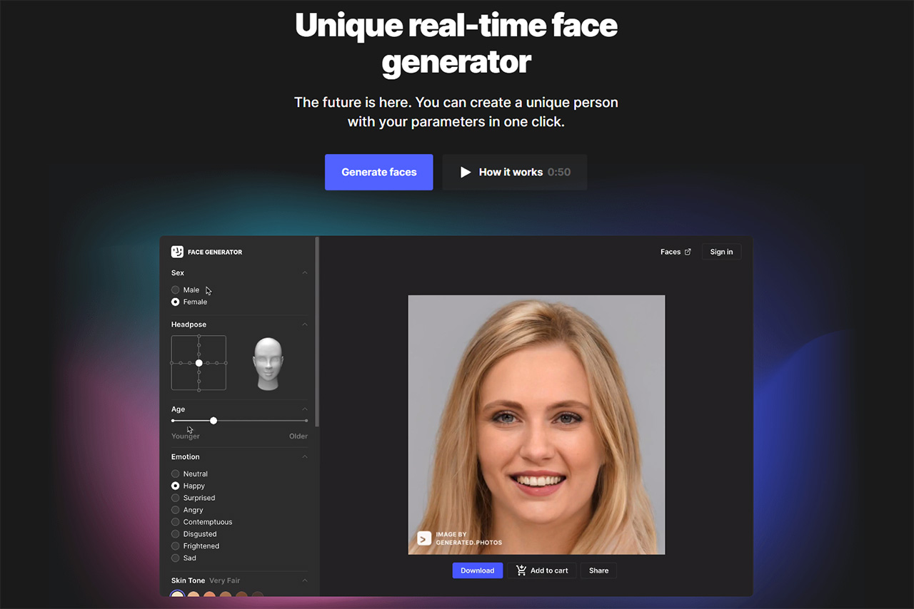 Generated Photos Face Generator Erfahrungen & Test 2024 - Cobra KI